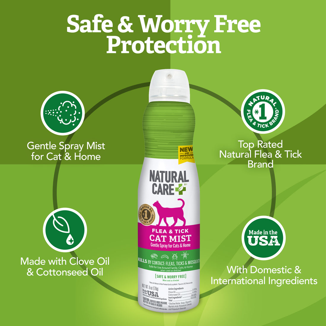 Cat Flea & Tick Spray | Natural Care